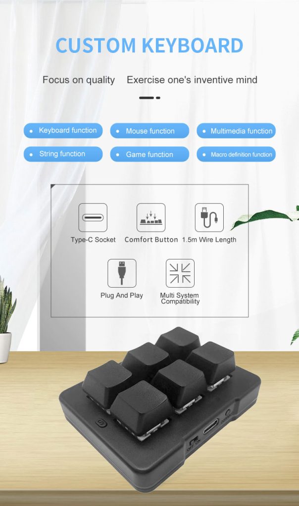 Custom keyboard, Bluetooth wireless 2.4G game macro programming, one ...