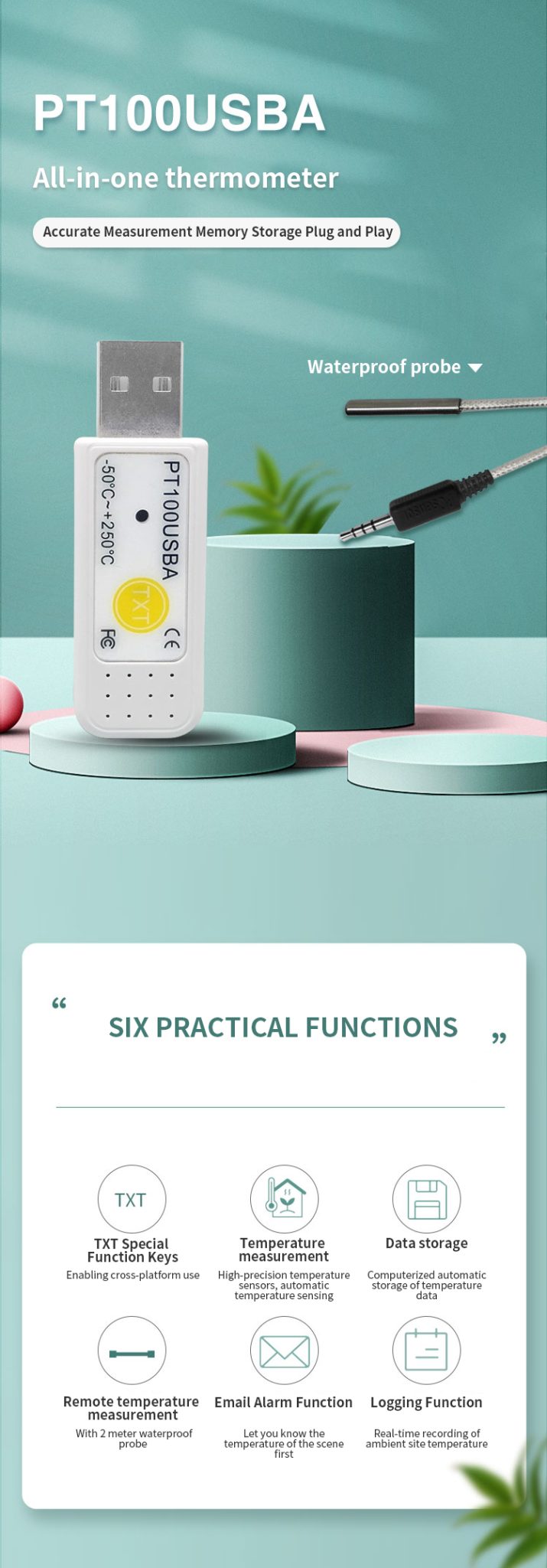 PCsensor Thermometer with PT100 Probe – PCsensor RDingtech RDing