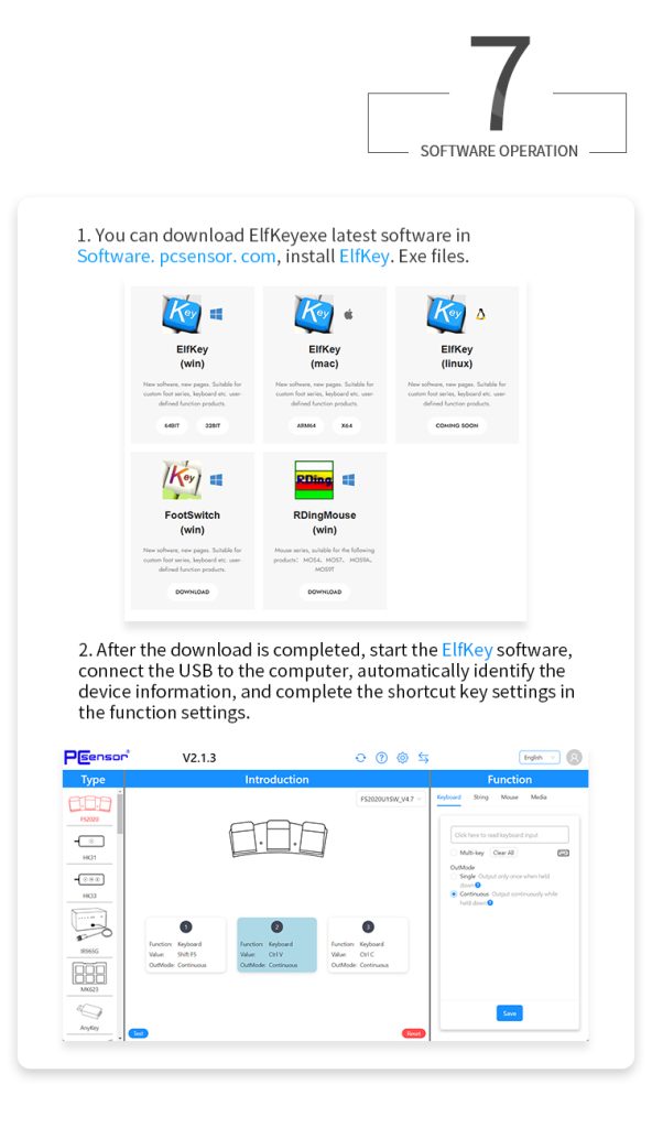PCsensor USB Foot Pedal PC 3-pedal Programmable Computer Keyboard Hot Key for PC Gaming Office ...